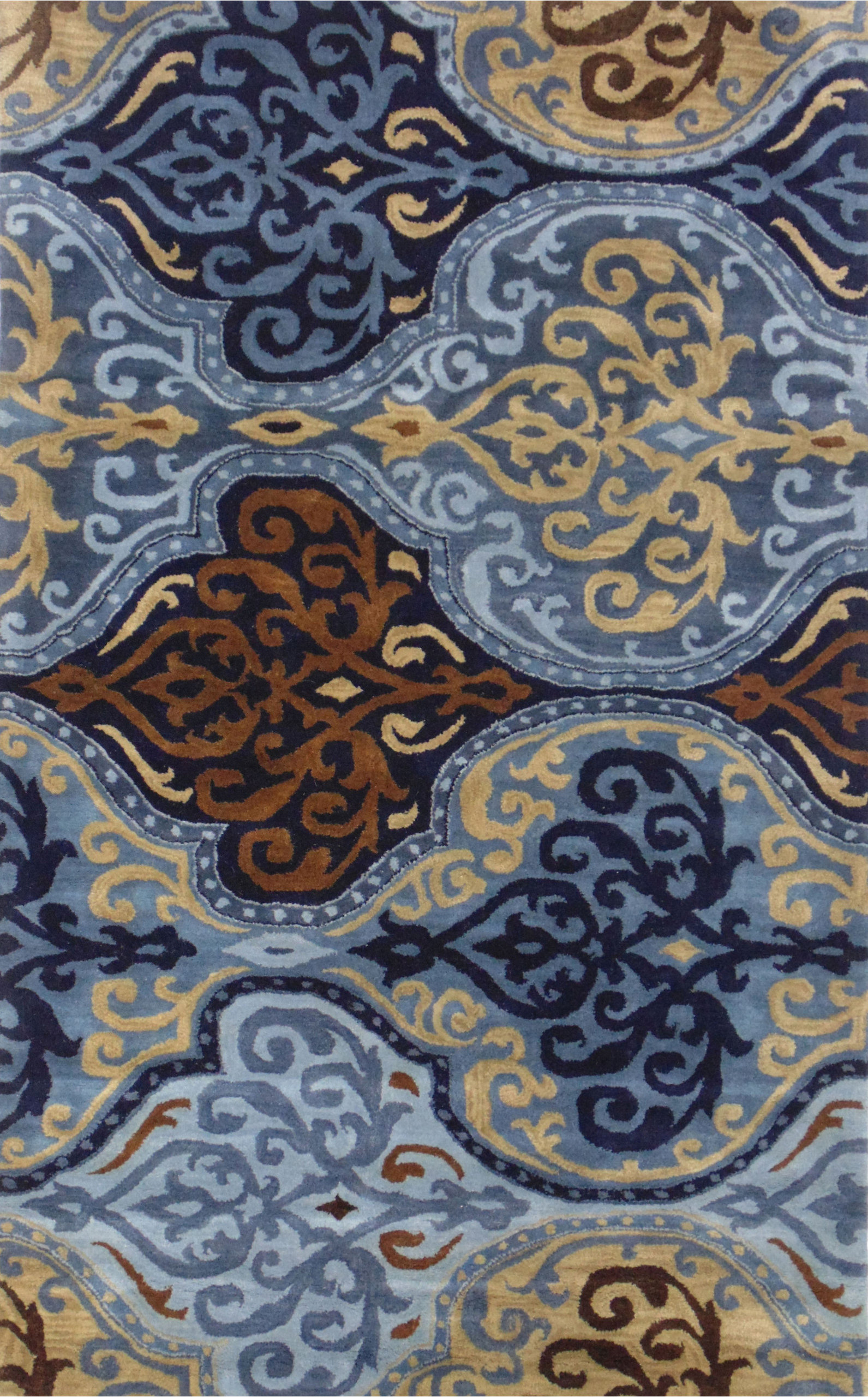 Bali Blue Rug Handtufted With New Zealand Wool, 5 X 8 - Transitional ...