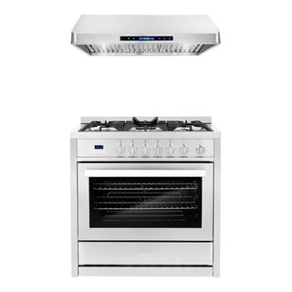 2-Piece Kitchen, 36" Gas Range and 36" Under Cabinet Range Hood ...