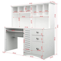 Large Desk, Waterproof Top With Integrated Hutch & Ample Storage Space ...