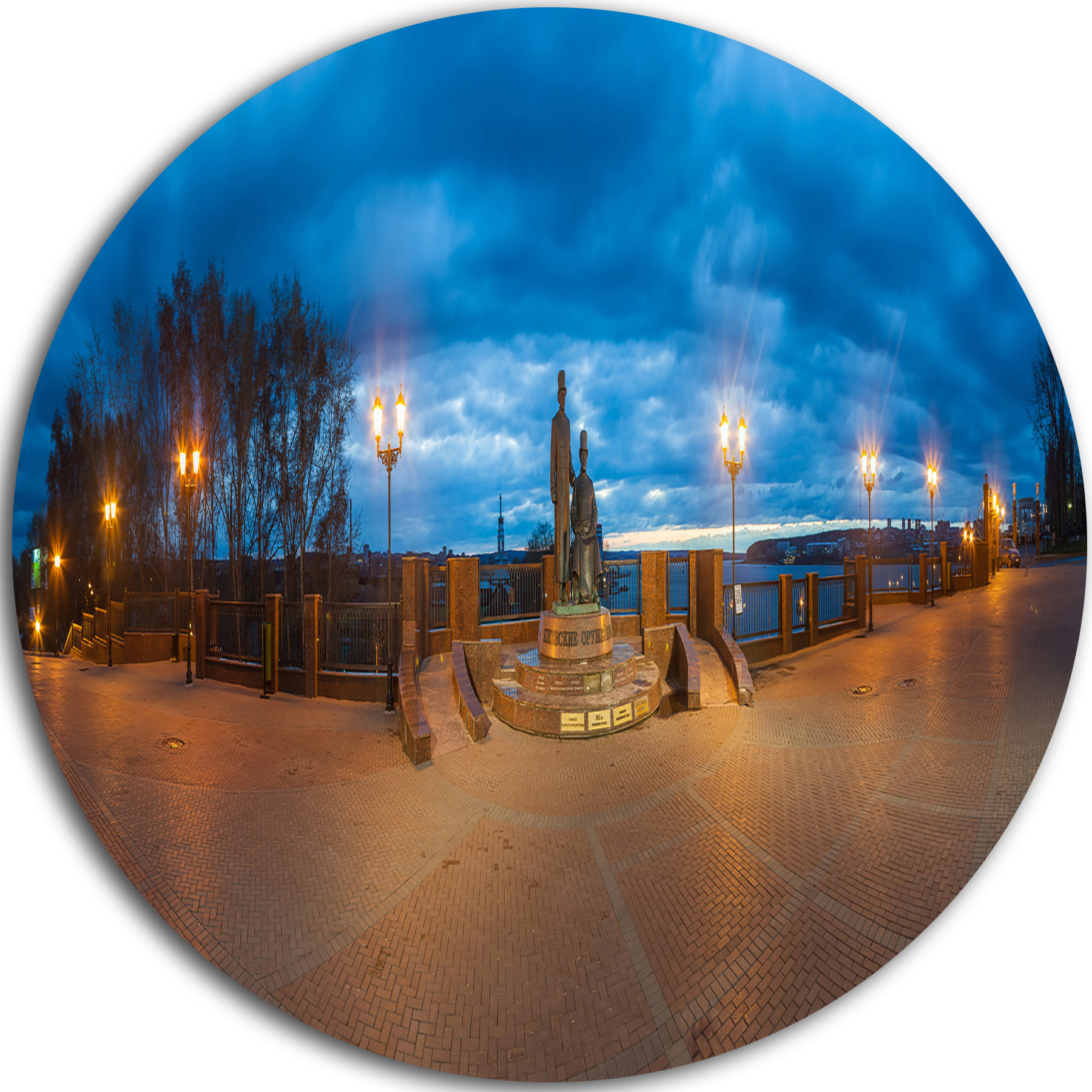 Monument To Armories Panorama, Landscape Disc Metal Wall Art, Disc of ...