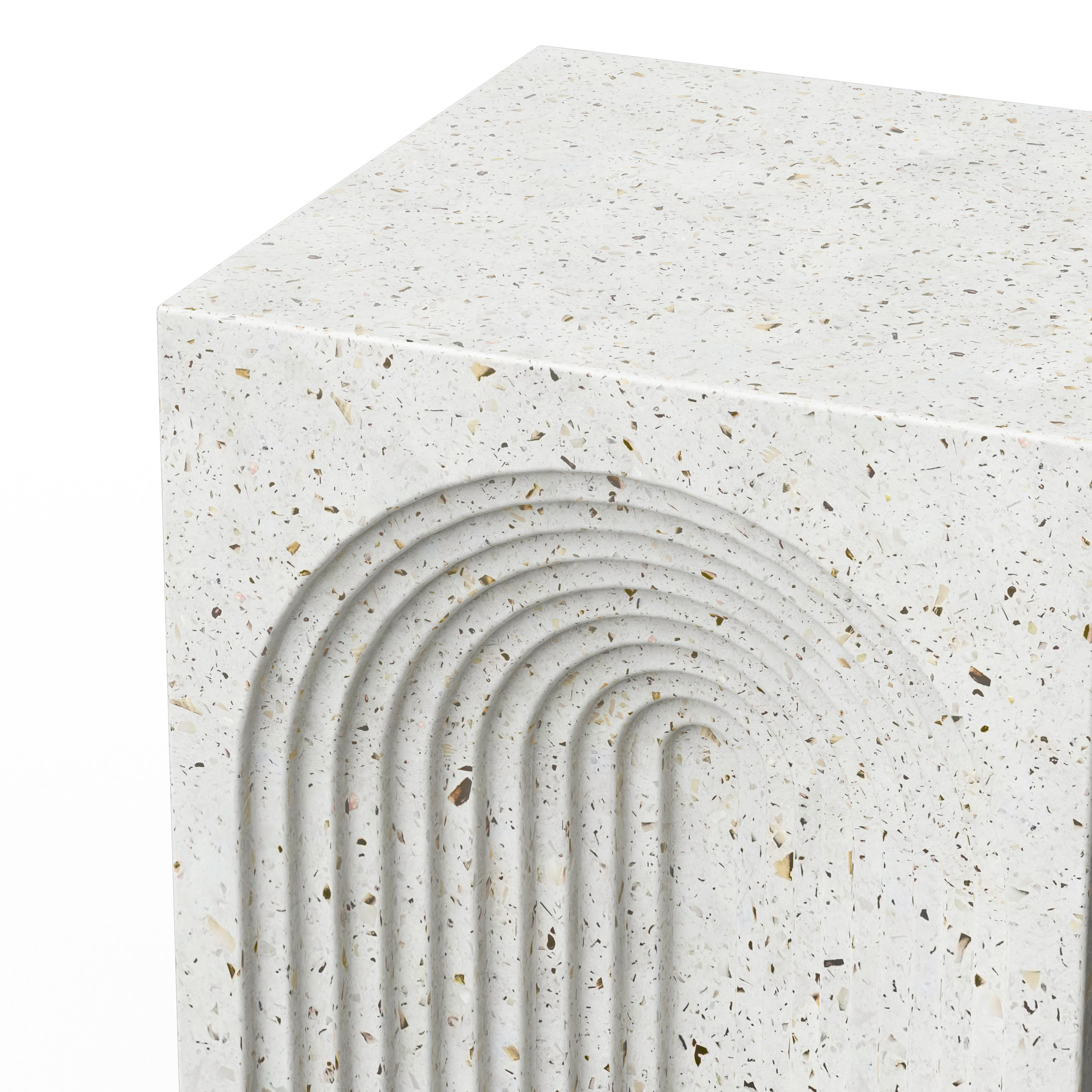 Orion Ivory Terrazzo Concrete Made Outdoor Stool - Contemporary ...