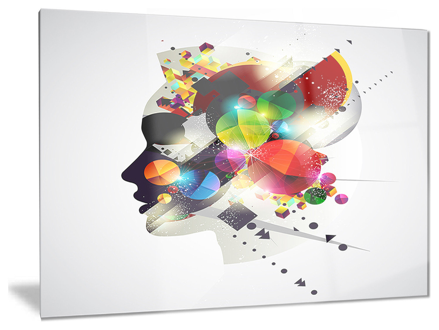 Designart - Woman Abstract Profile' Abstract Metal Artwork, 28"x12 ...