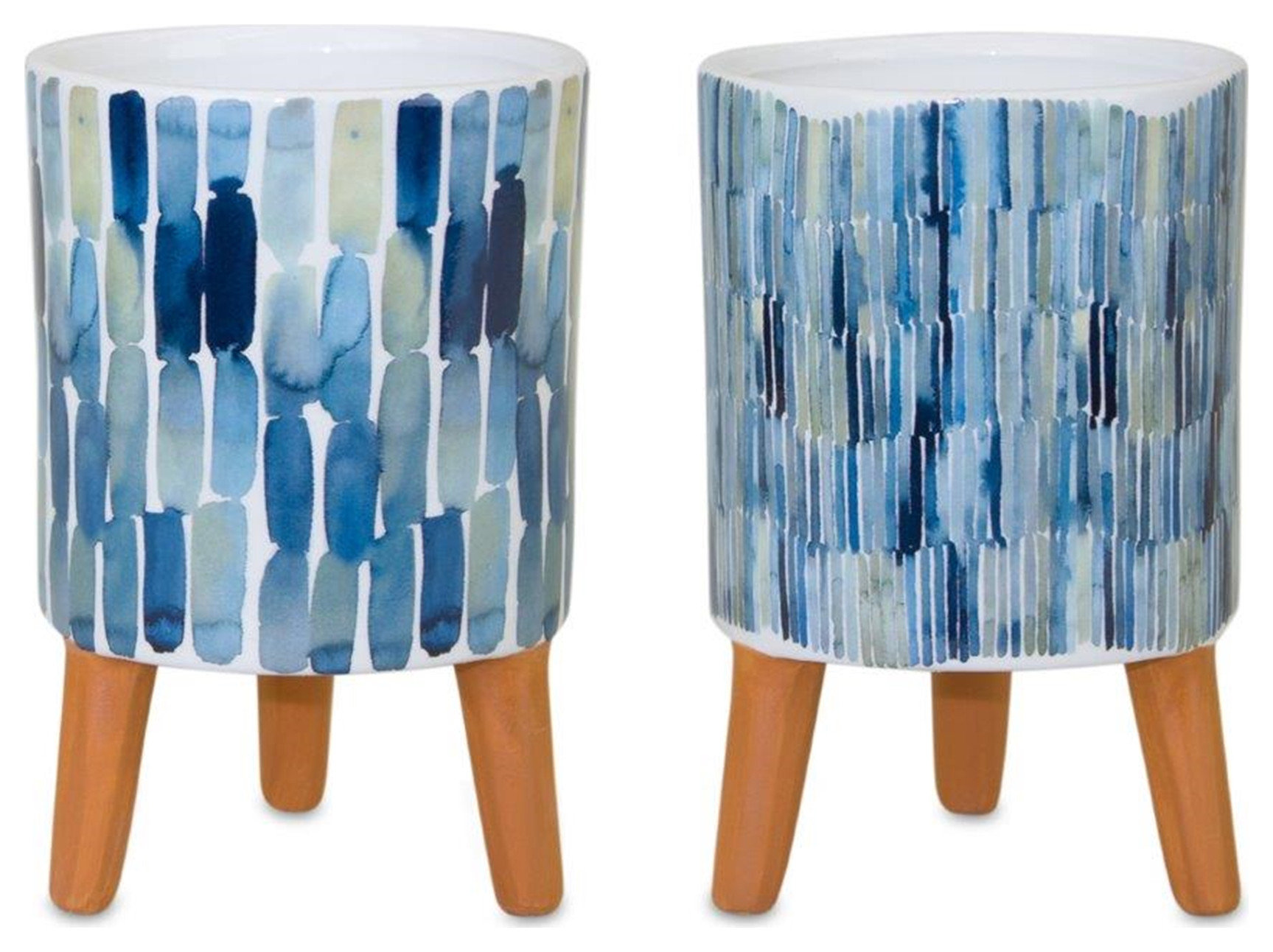 Pot with Legs (Set of 2) 3.75"D x 6"H Dolomite - Midcentury - Indoor ...
