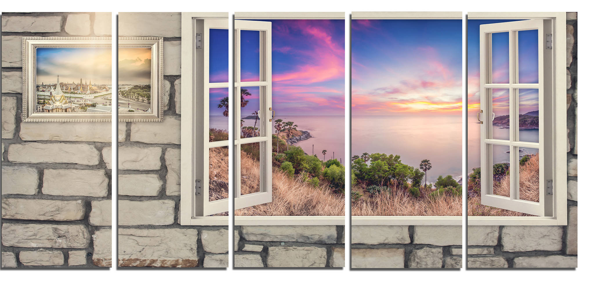 "Window to Beautiful Stretch of Land" Modern Metal Wall Art, 60"x28 ...