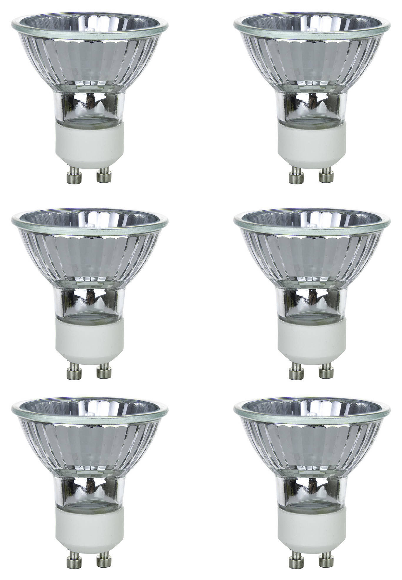 6 Pack Sunlite 50 Watt, 38 Flood, MR16 w/ Cover Guard, GU10 Base ...