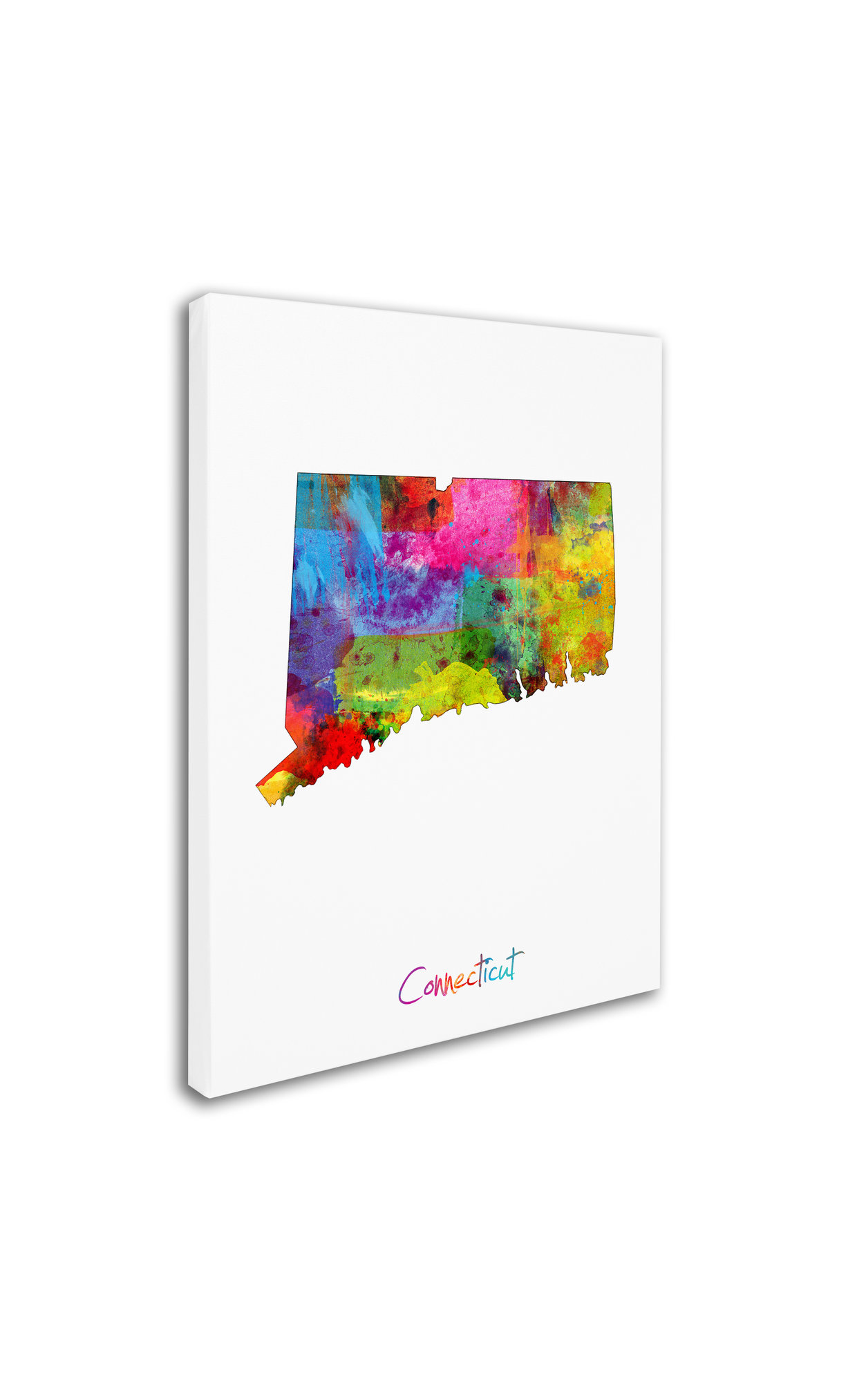 "Connecticut Map" Canvas Art by Michael Tompsett, 24"x32" - Traditional ...