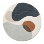 Grey/Beige Short Plush Round Area Carpet, 2'8"x2'8" - Contemporary ...