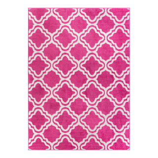 Well Woven Star Bright Pink Area Rug, 3'3''x5' - Mediterranean - Kids ...