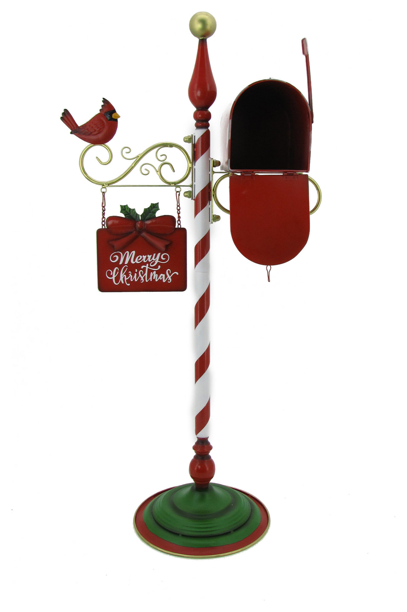 Standing Christmas Mailbox With Hanging Sign and Cardinal - Traditional ...