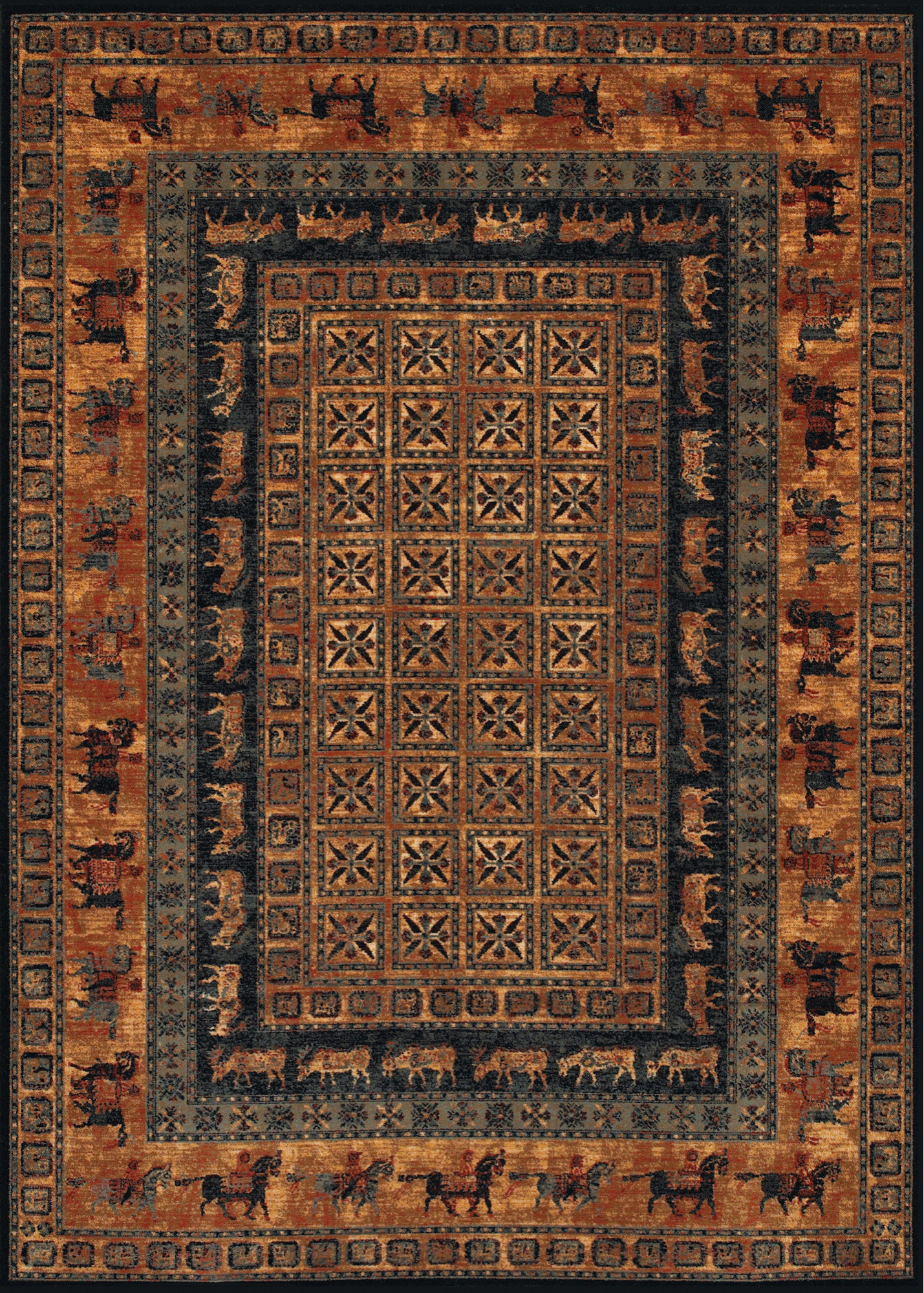 Couristan Old World Classic Pazyrk Burnished Rust Rug 7'10" x 11'2 ...