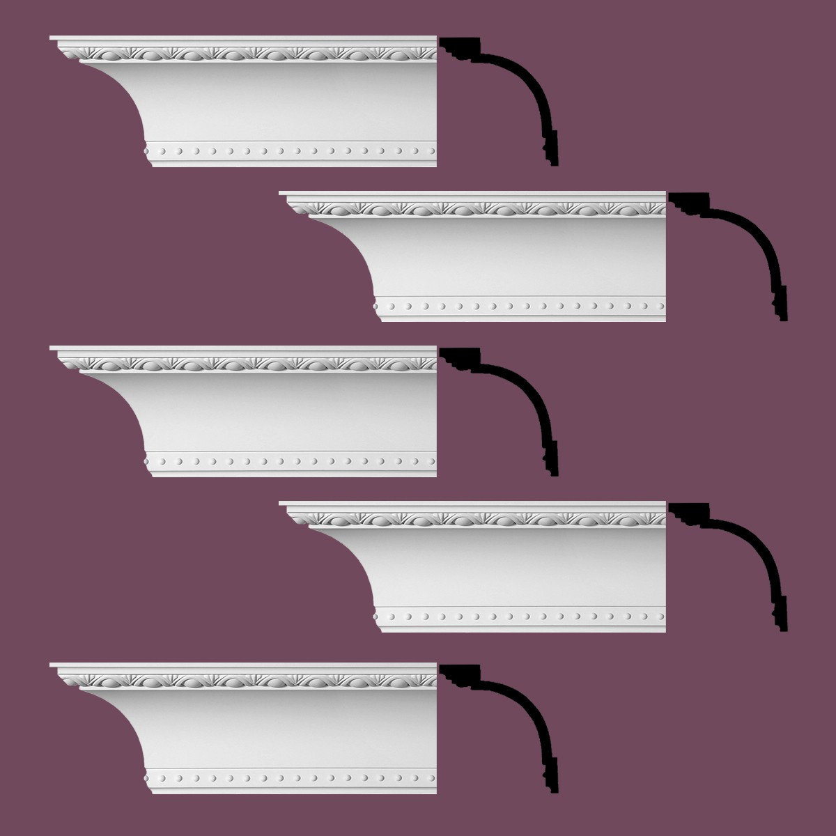 Ornate Cornice White Urethane Ashlyn Design 5 Pieces Totaling 470 ...
