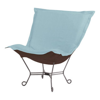 Howard Elliott Sterling Scroll Puff Chair, 40"x37"x40" - Contemporary ...