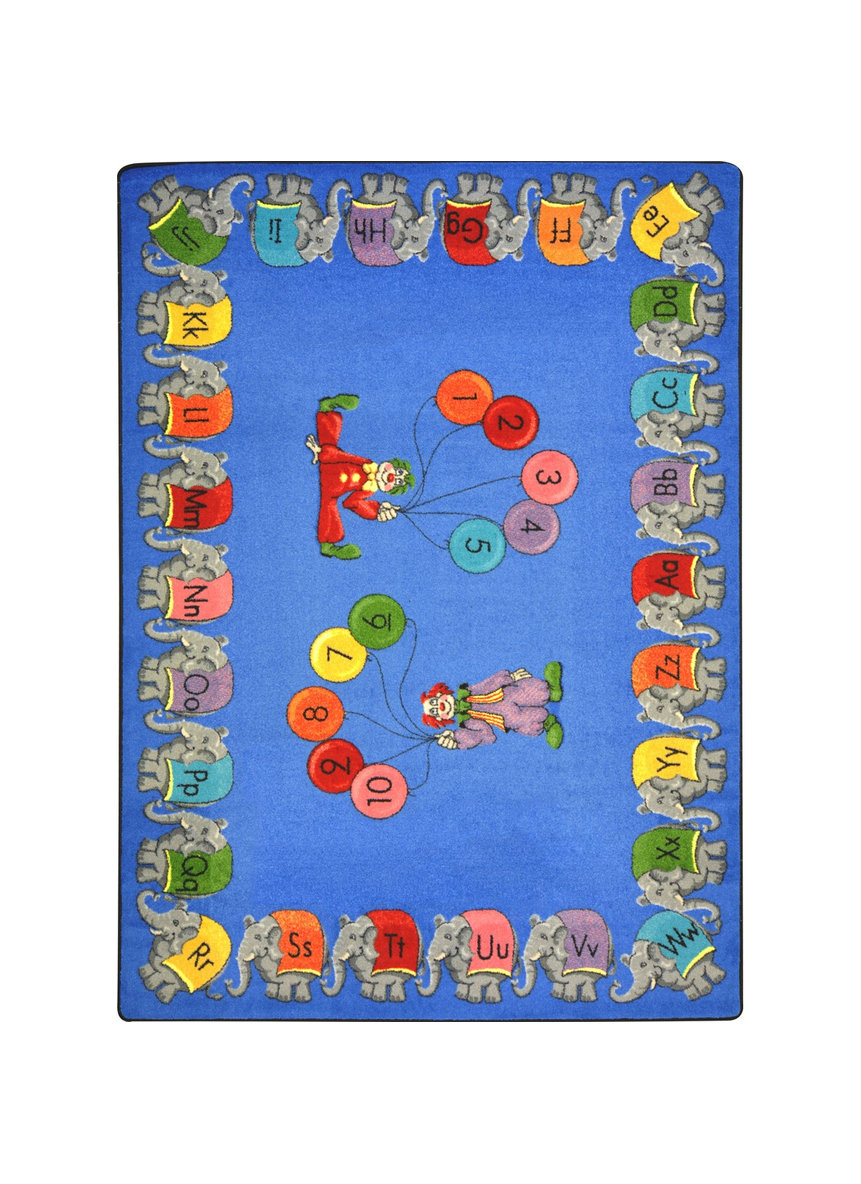 Kid Essentials, Early Childhood Circus Elephant Parade Rug, 5'4" x 7'8 ...