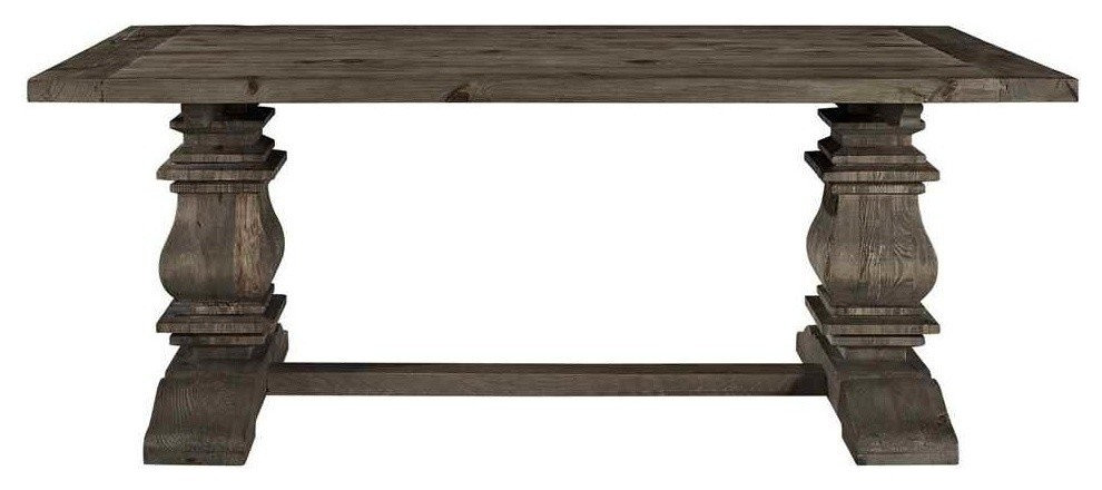 Modern Brown Column Rectangle Wood Dining Table, 78.5"Lx39.5"Wx30"H ...
