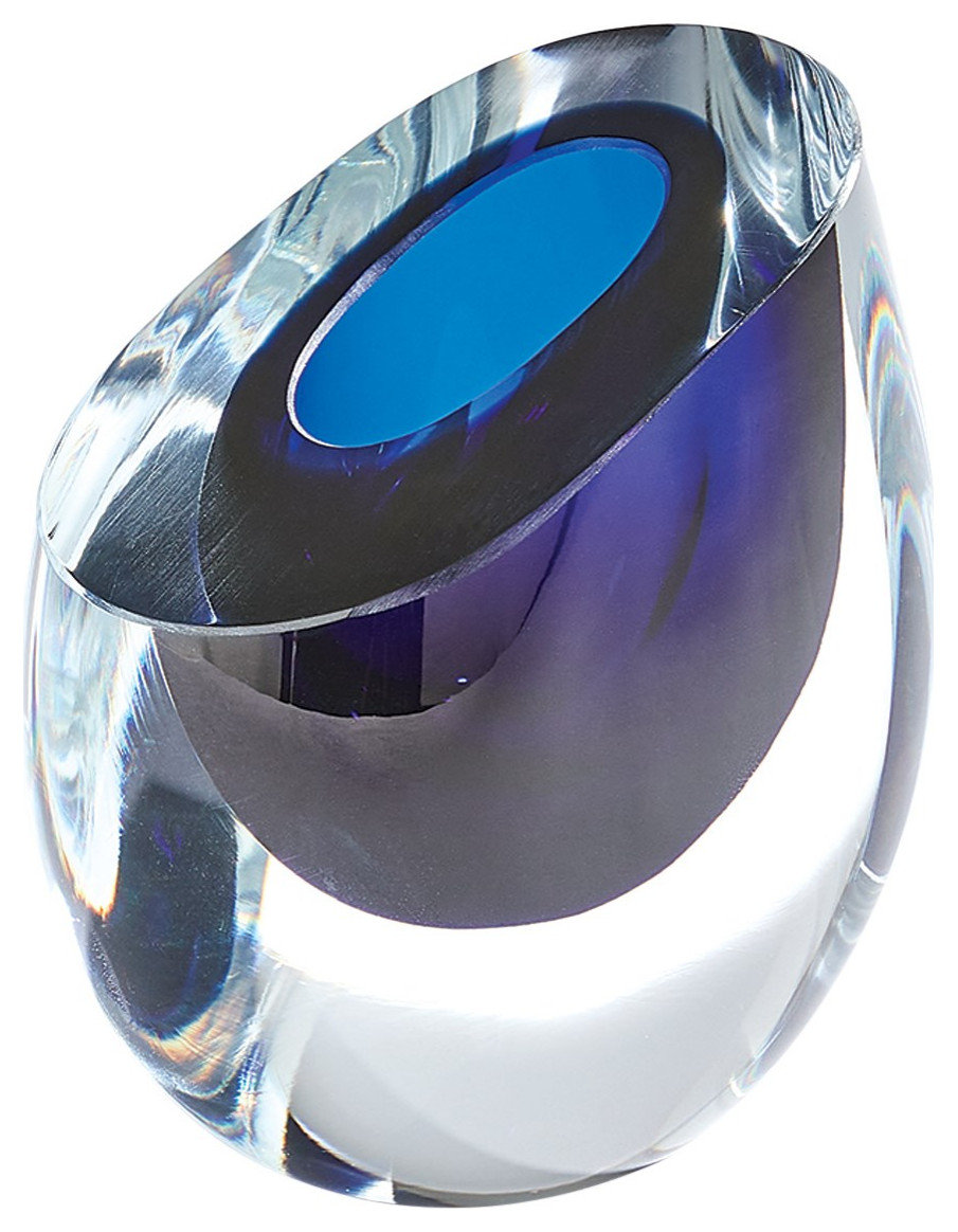 Slant Vase, Blue, Small - Contemporary - Vases - by GLOBAL VIEWS and ...