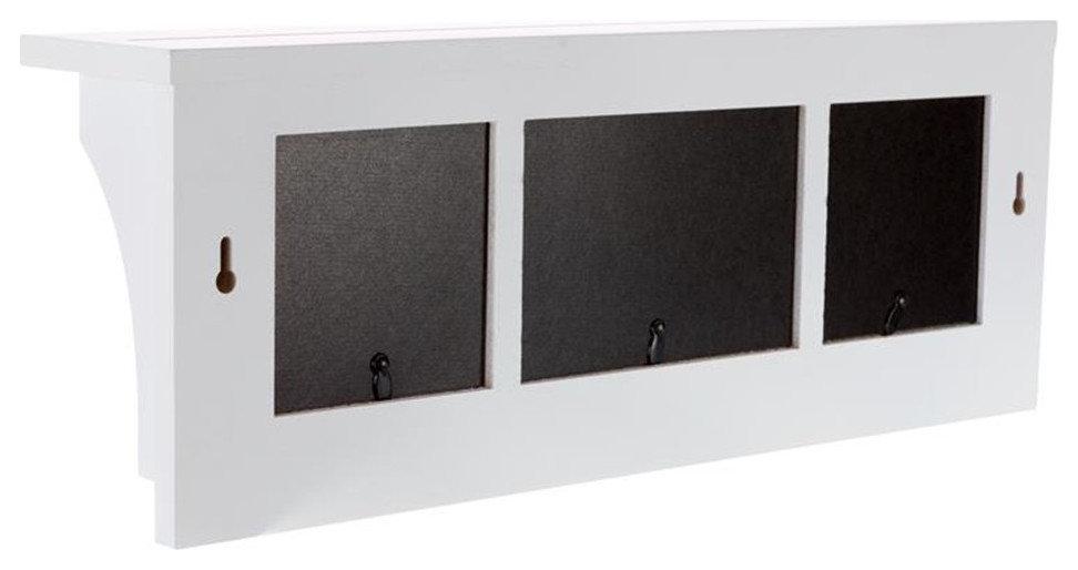 kieragrace KG Contemporary Riley Collage Shelf 3 Hooks White Engineered ...