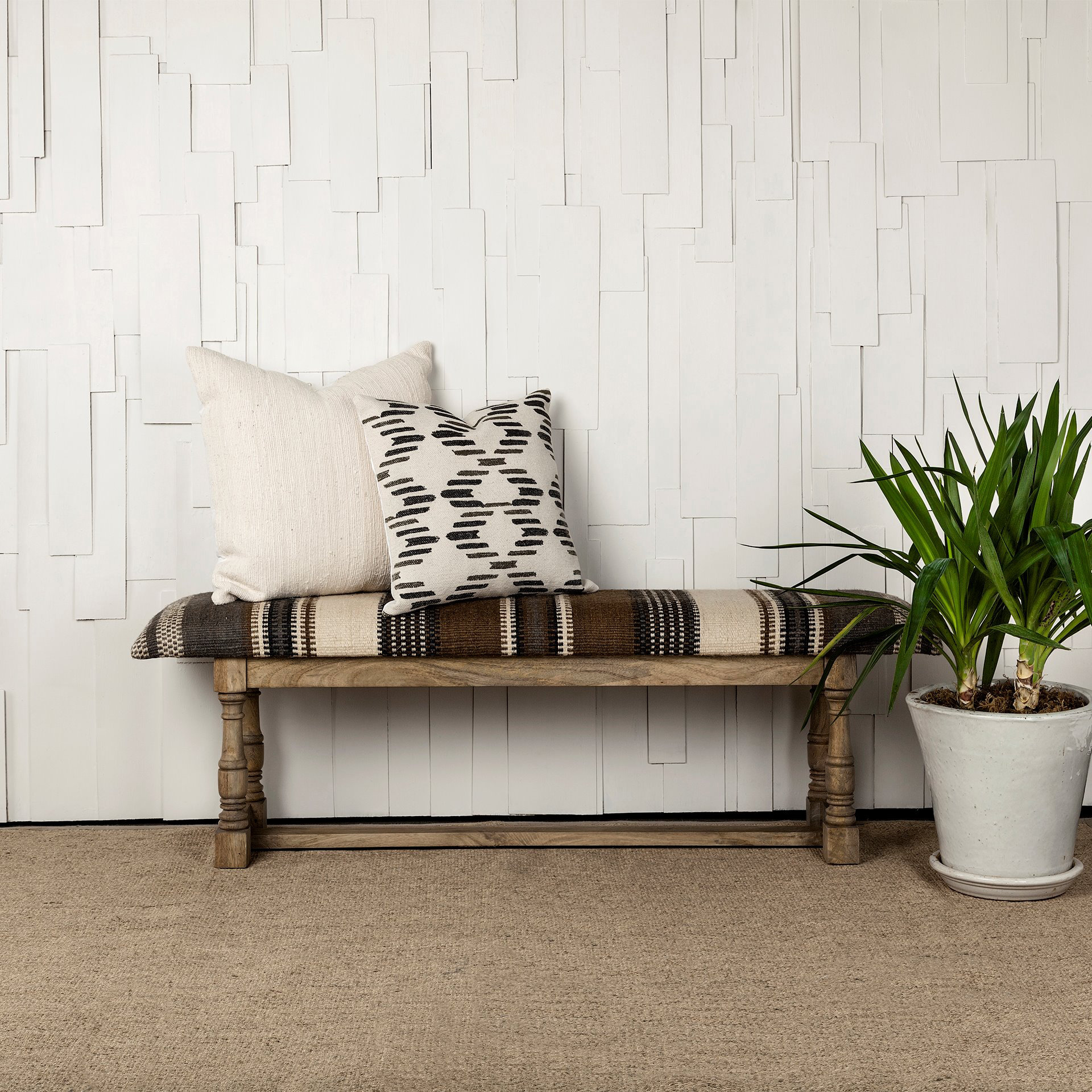 Greenfield I Multi-Colored Jute With Light Brown Wood Frame Accent ...