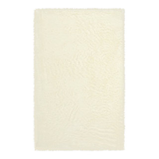 Cozy Shag Machine Woven Rectangle Rug, Cream, 4'x6' Rectangle ...