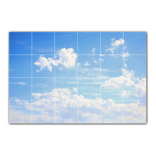 Clouds Ceramic Tile Wall Mural HZ500375, 48" Wide x 32" High ...