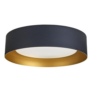 Marley 15.75" Led Flush mount Ceiling Fixture in Black/Gold - Modern ...