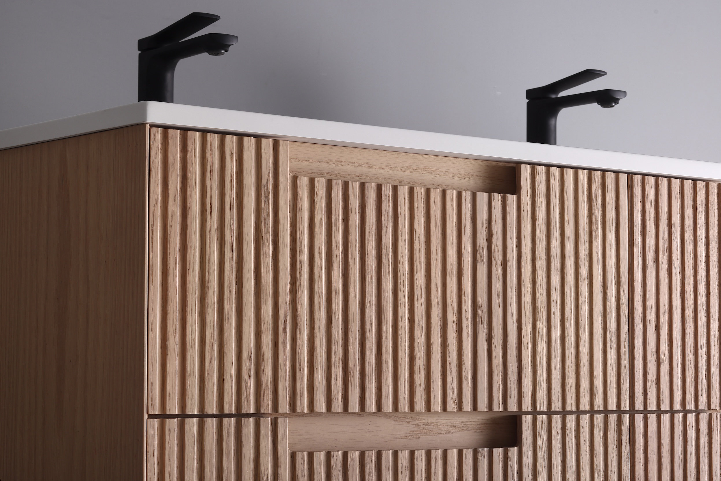 Fiore Wall Mount Modern Bathroom Vanity, Oakwood, 48" - Contemporary ...