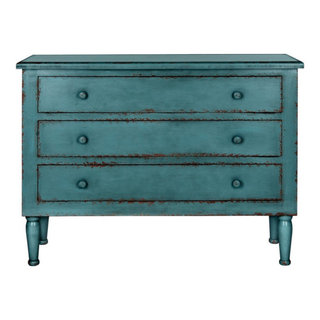 Beth Storage Chest, Distressed Blue - Farmhouse - Accent Chests And ...