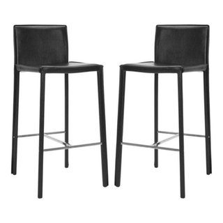 Safavieh Enzo 30" Bar Stool in Black (Set Of 2) - Contemporary - Bar ...