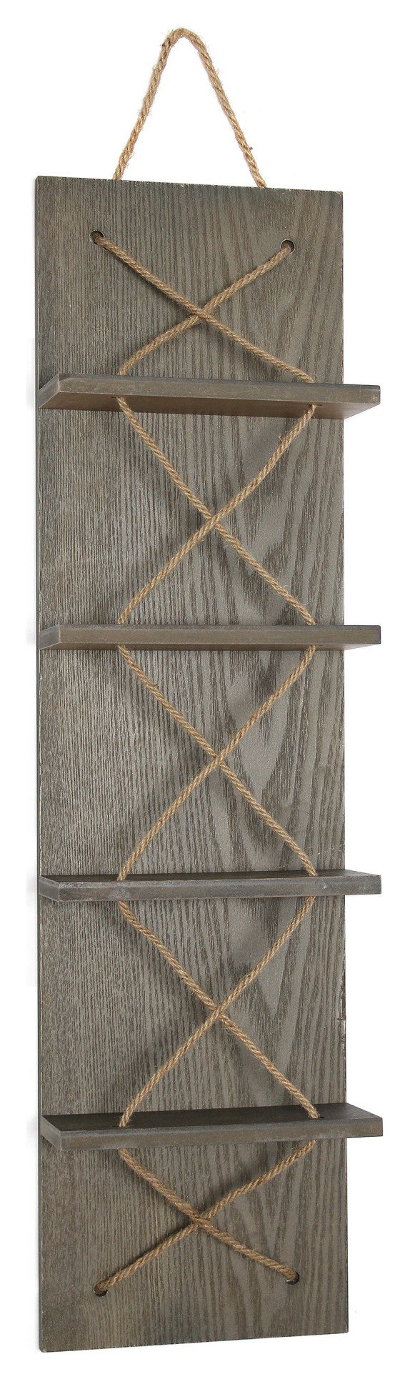Positano Nautical Rope 4 Bottle Vertical Wall Mounted Wood Wine Rack ...