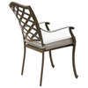 Fletcher Aluminum Dining Arm Chair With Cushion, Set of 2 - Traditional ...