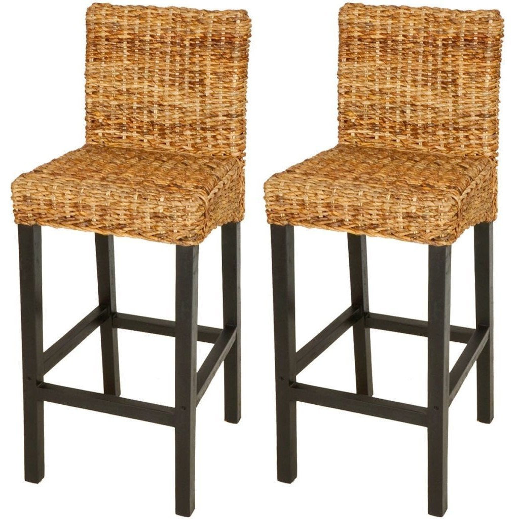 vidaXL Bar Chairs Bar Seats Counter Height Stools 2 Pcs Solid Wood and ...