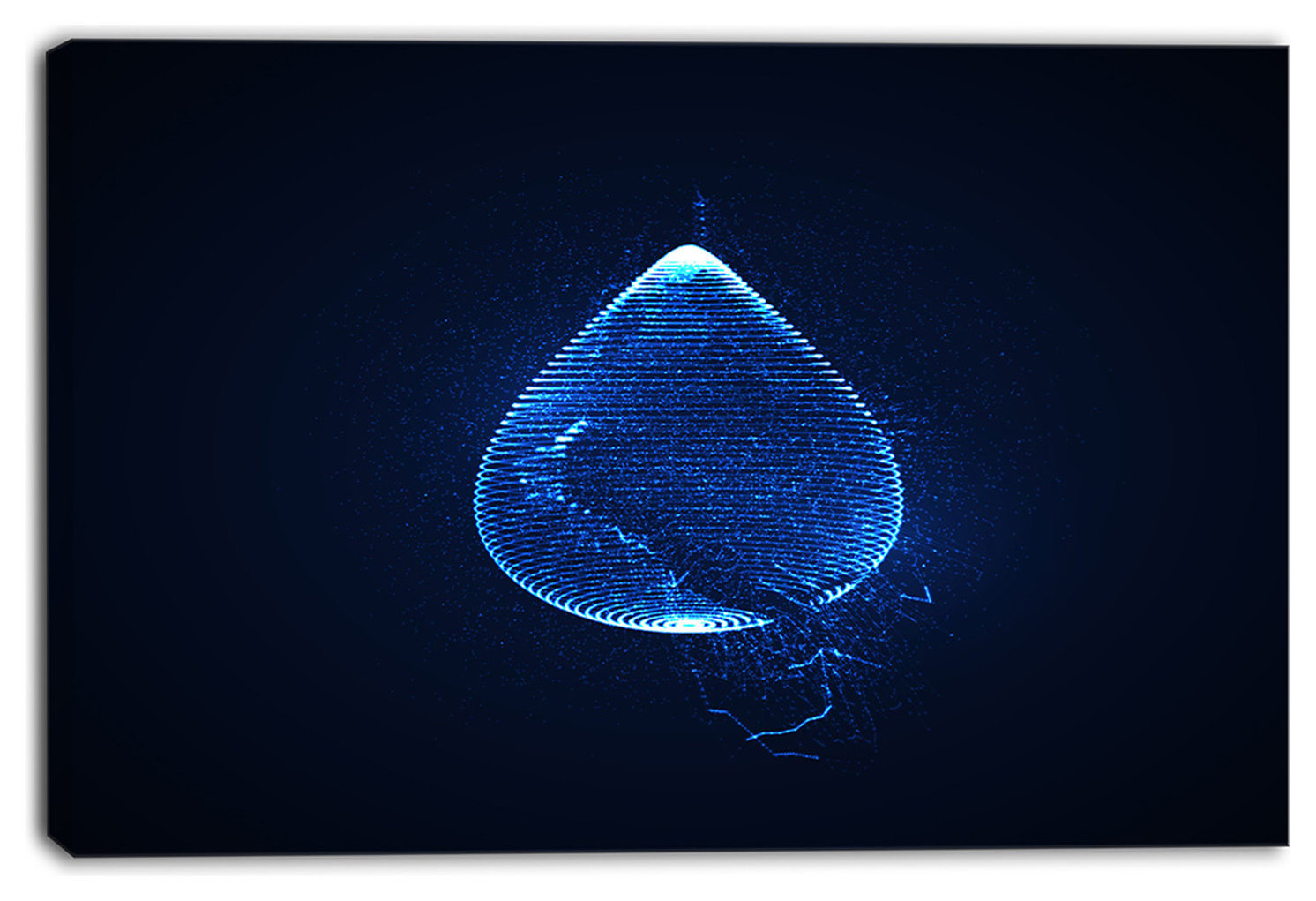 "Blue Droplet Design" Abstract Digital Art Canvas Print, 20"x12 ...