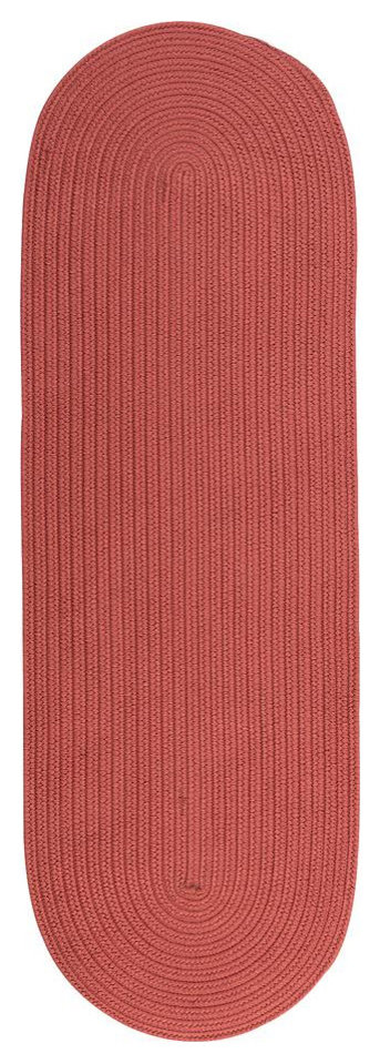 Reversible Flat-Braid Oval Runner, Saffron 2'4"x6' - Traditional - Hall ...