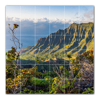 Beach Ceramic Tile Wall Mural HZ500049, 36" Wide x 36" High - Tropical ...