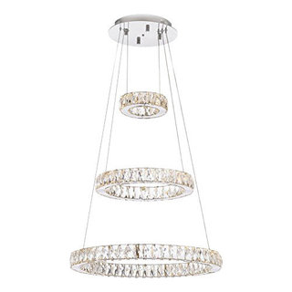 Crystal Elipse 3 Ring Chandelier LED Modern/Contemporary - Contemporary ...