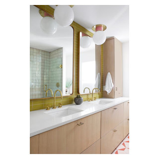 Mustard Seed Eclectic Bathroom Backsplash - Midcentury - Bathroom - San ...