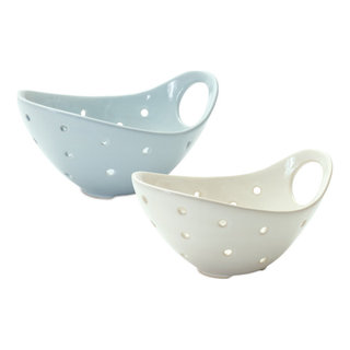 Colander, 4-Piece Set, 7"Lx3.5"H Ceramic - Modern - Colanders And ...