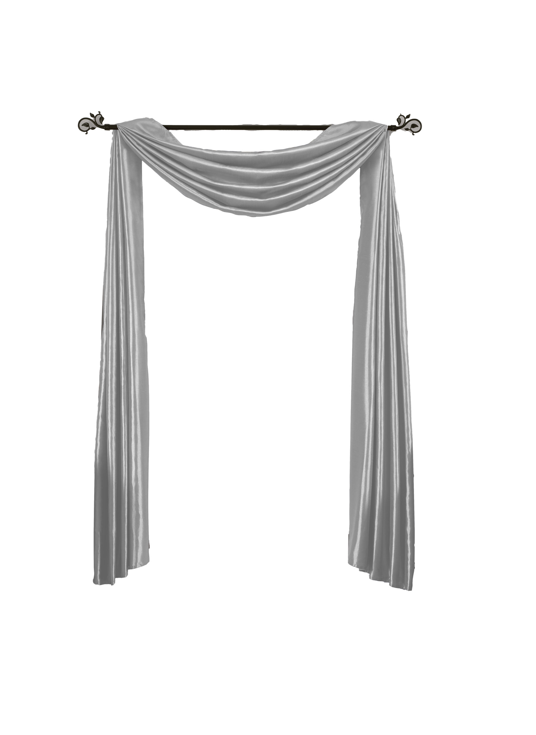 Soho Silk 3-Piece Window Treatment Set, 84"x84" Panels and Scarf ...