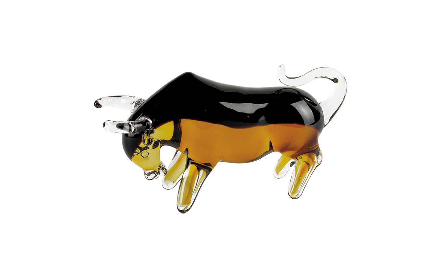 Art Glass Bull L8x4" - Farmhouse - Decorative Objects And Figurines ...