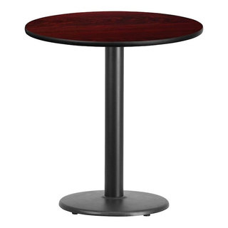 24'' Round Mahogany Laminate Table Top With Table Height Base, 24"W x ...