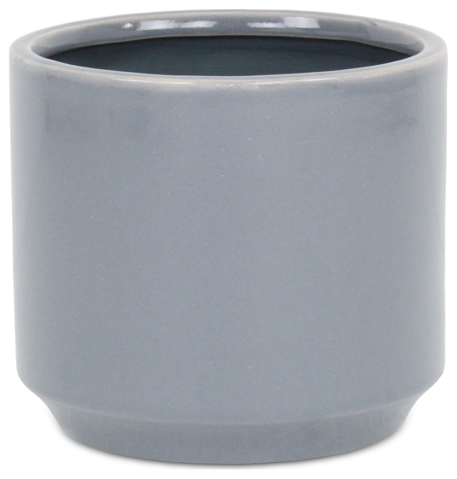 Gray Ceramic Pot - X-Large Elegance - Transitional - Indoor Pots And ...