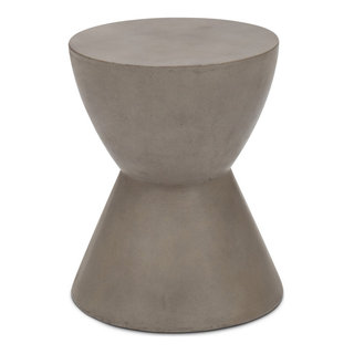 Paloma Fiber-Reinforced Concrete Dark Grey Stool, 15W x 15D x 18H ...