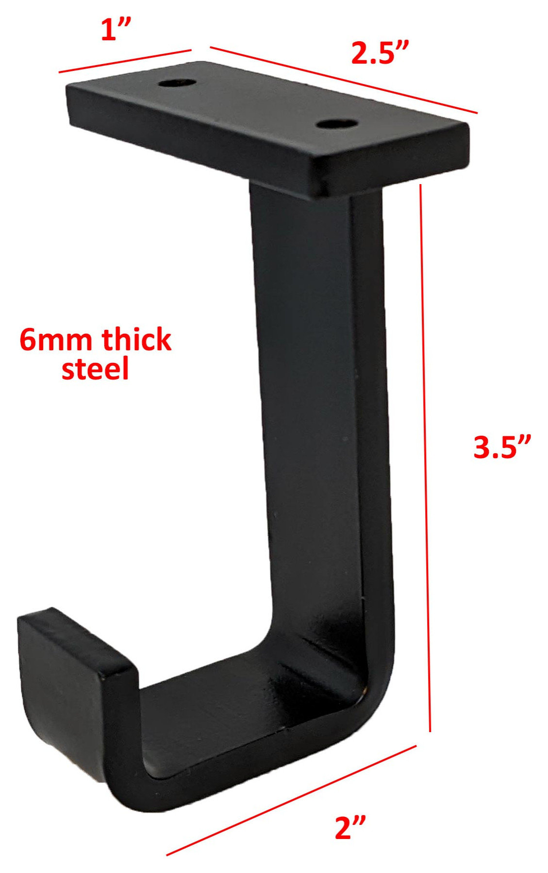 (2) Undermount Cabinet Hook Black Steel Iron Modern Farmhouse Rustic ...