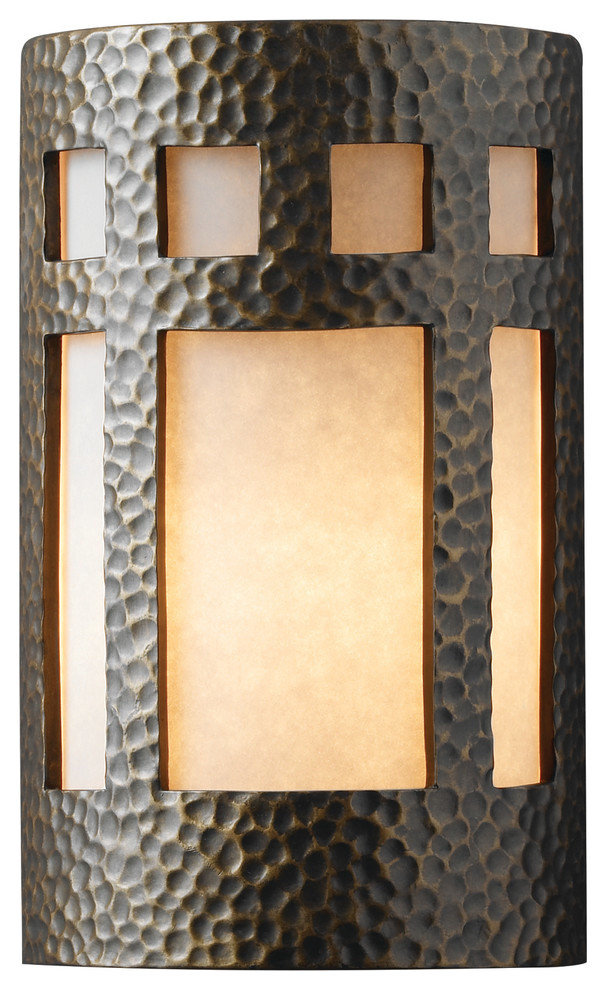 Ambiance Large Prairie Window, Outdoor Wall Sconce, Bisque, White ...