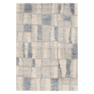 KAS Merino 6702 Ivory/Blue Cityscape Area Rug, 3'9"x5'11 ...