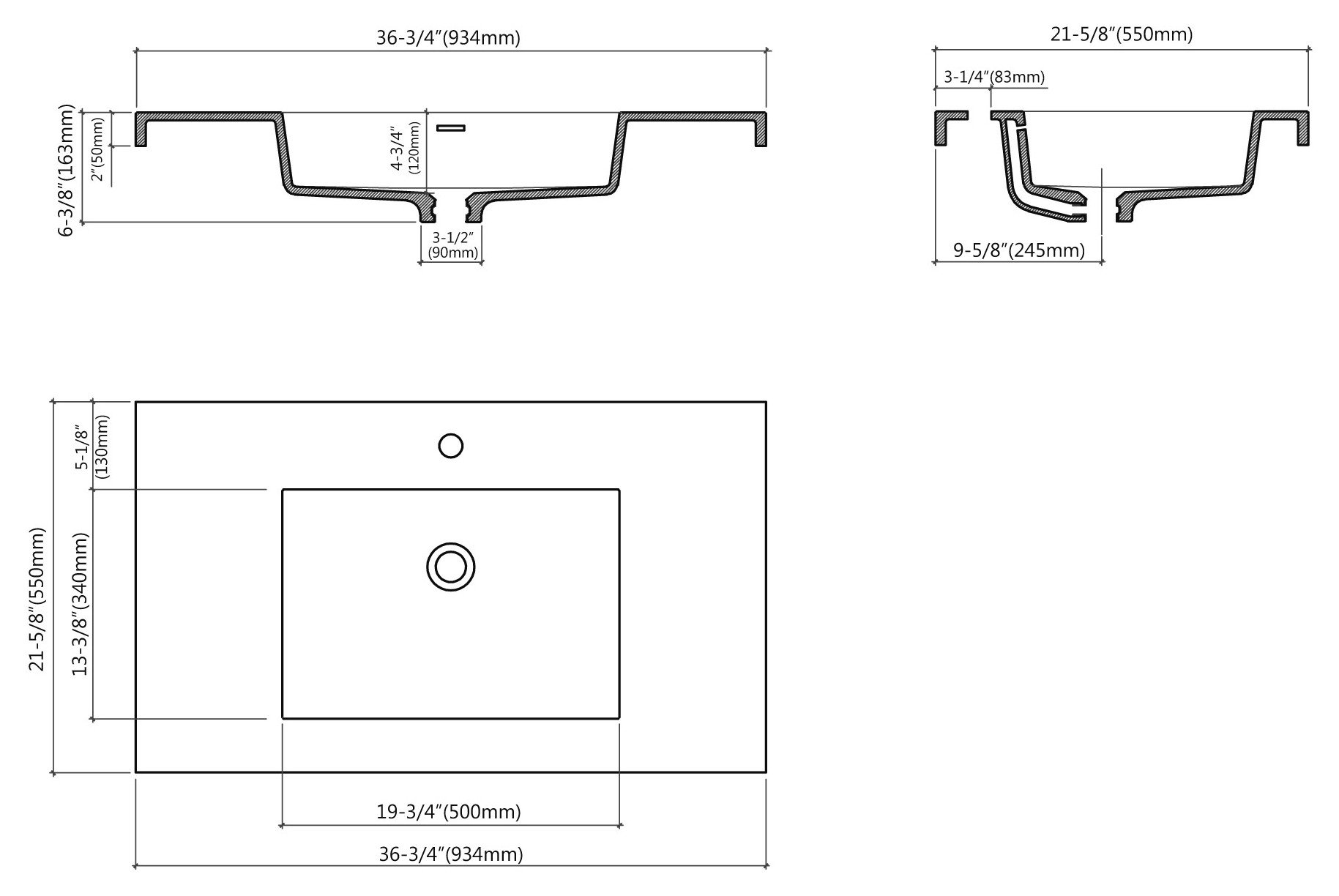 Adams Bathroom Vanity Set, 36" - Transitional - Bathroom Vanities And ...