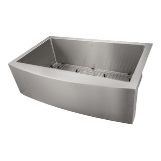 ZLINE Farmhouse Single Bowl Sink in Stainless Steel with Bottom Grid ...