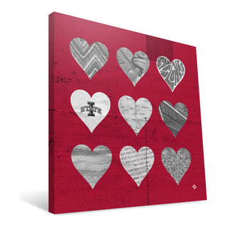 Iowa State University Cyclones Hearts Canvas Print - Contemporary ...