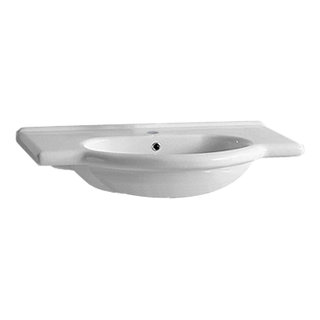 Wall Mount/Semi Recessed Large Vanity Bath Basin W/ Single Hole Faucet ...
