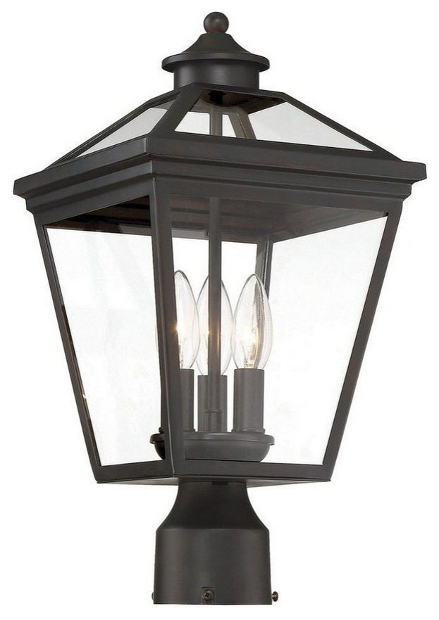 3 Light Outdoor Post Lantern-Modern Farmhouse Style Rustic and ...