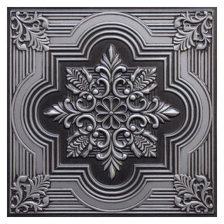 Antique Silver 3D Ceiling Panels, 2'x2' - Rustic - Ceiling Tile - by Dundee Deco | Houzz